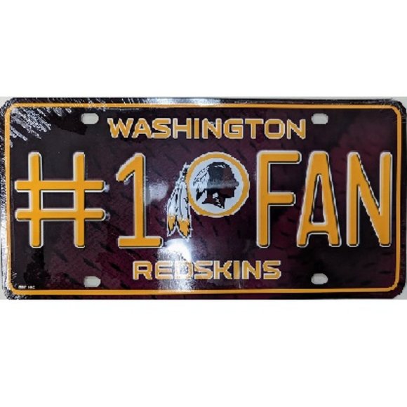 Rico | Accessories | Washington Redskins Aluminum Fan License Plate Nfl ...